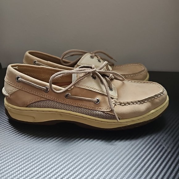Sperry | Shoes | Sperry Top Sider Tan And Brown Boat Shoes Size Mens 9 ...